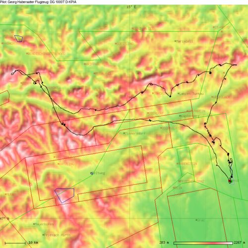 sis-at Tageswertung - Segelflug über 315 km von Weiz mit einer DG 1000T